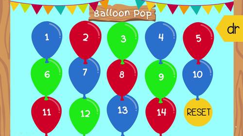 Pop the balloons consonant blends PowerPoint phonics game br cr dr gr pr tr