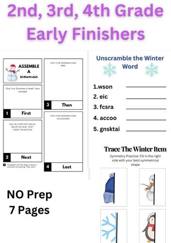 WINTER THEMED EARLY FINISHERS by Brittany's TPT Resources | TPT