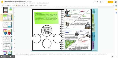 Cells Activity - Digital INB Interactive Notebook Cell Theory & Organelles
