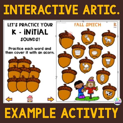Fall Digital Articulation Activities for M and N Teletherapy by Fun in ...