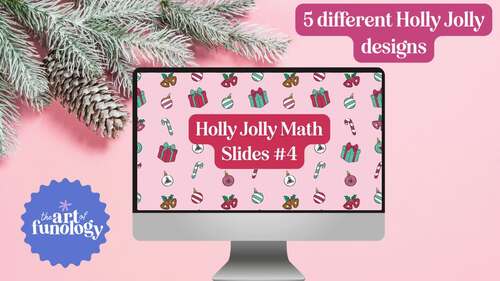 Editable Math Slides Templates | Holly Jolly by The Art of Funology
