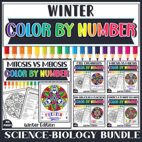 Winter Science Color by Number Bundle | Winter Biology Review ...