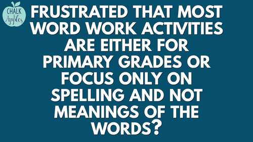 Vocabulary Activities, Spelling, Graphic Organizers, Word Work Big Kids ...