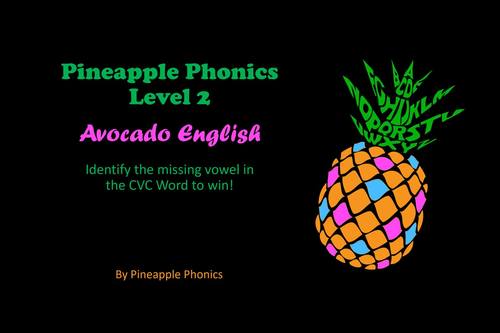Phonics Level 2 CVC Avocado English GAME - Full Interactive PPT - Short ...