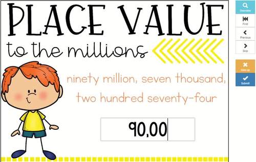 Place Value to the Millions - Word Form to Standard Form Boom Cards ...