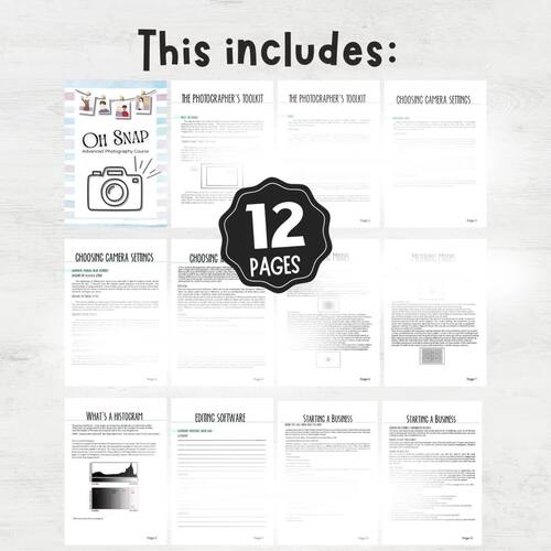 Advanced Photography Course for Kids, Art, Media, or STEM lessons