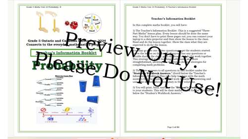 Grade 5 Maths Unit 10 Probability. by activemindsnow | TPT