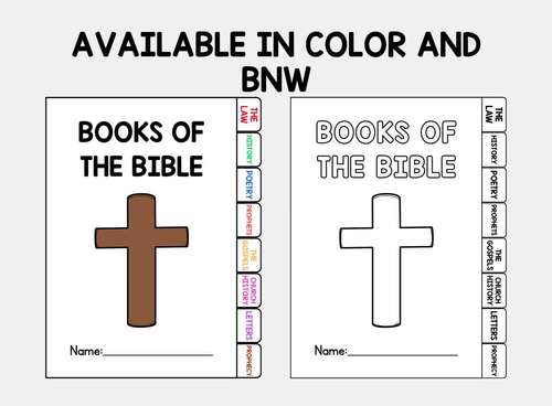 Books of the Bible Craft, Old and New Testament Books Sunday School ...