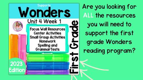 Wonders Reading 1st Grade Unit 4 Week 1 | Centers and Small Group ...