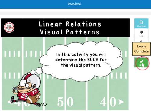 Linear Relations Visual Pattern Rule Football Theme Boom Cards ...