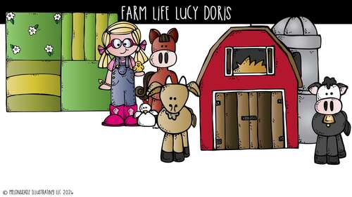 Farm Life clip art, Lucy Doris, Melonheadz Characters COMBO PACK