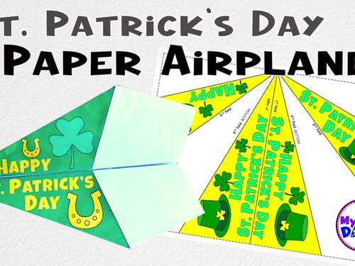 St. Patrick's Day Paper Airplane Design Templates by myABCdad Learning ...