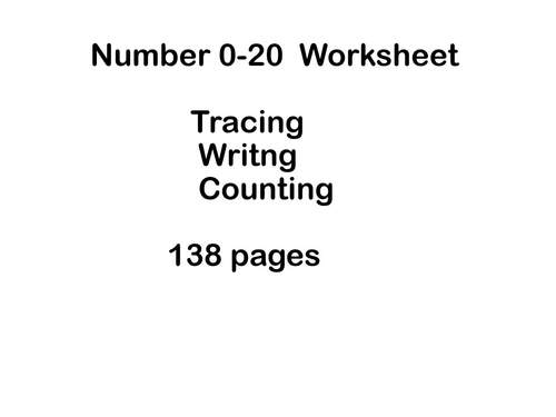 Preschool Number Sense 0-20 Handwriting Tracing Finger Counting Counting