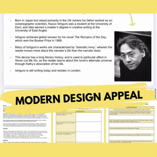 Never Let Me Go | Literature Bundle (Slides, Essay, Guides, + Worksheets)