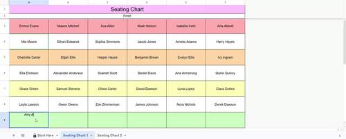 Editable Seating Chart, Digital Seating Plan Template, Classroom ...