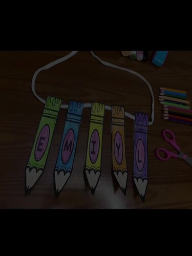 Editable Crayon Name Necklace fine motor Craft | Back to School ...