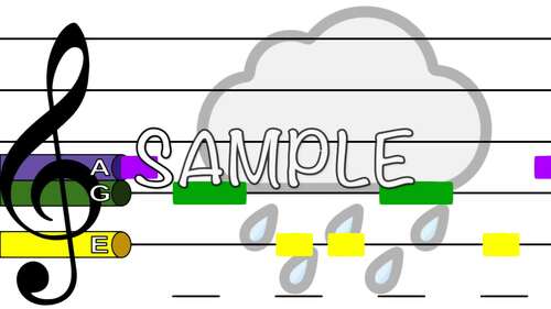 It's Raining - Treble Clef Recorder Play Along [EGA] by Mr G Music Tech