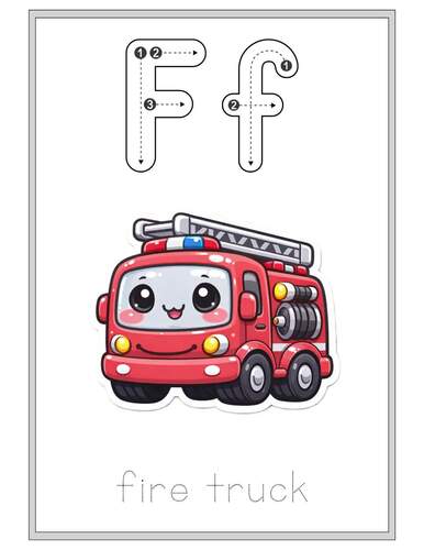 Alphabet Tracing & Coloring Worksheets A–Z | Vehicle Theme | Preschool ...