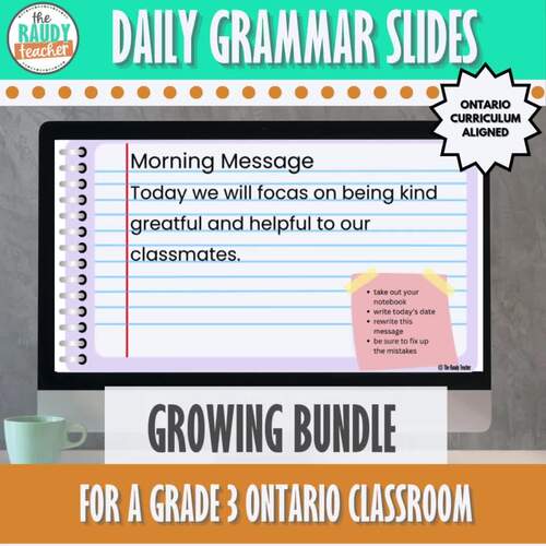 Grade 3 Daily Grammar Slides | Whole Year | Growing Bundle by The Raudy ...