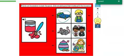 Rhyming Words Phonological Awareness Practice set 2 Boom™ Cards | TPT
