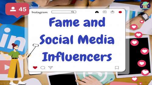 Fame and Social Media Influencers. ESL/ESOL PowerPoint Lesson for B1 Level