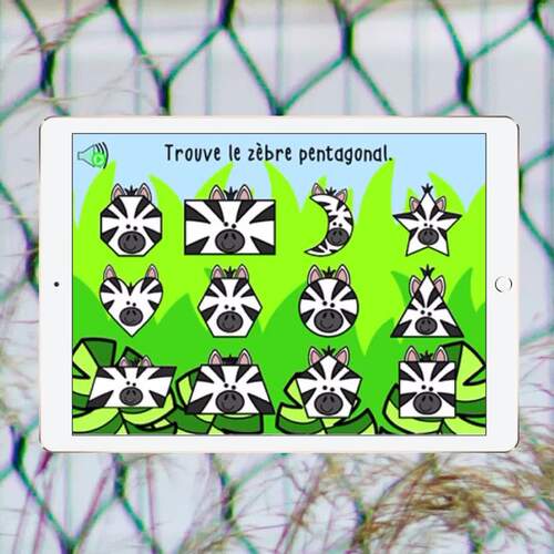 Trouve le pentagone avec audio | Vocabulaire du zoo | Cartes Boom
