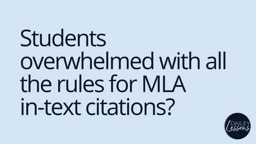 MLA In-Text Citation Practice Bell-Ringers - Paraphrasing & Embedding