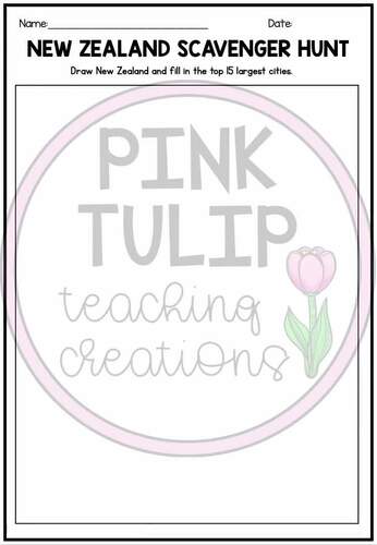 New Zealand Scavenger Hunt - Research Task by Pink Tulip Teaching Creations