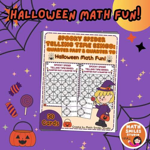 Spooky Spider Telling Time Bingo: Quarter Past & Quarter To | Halloween ...