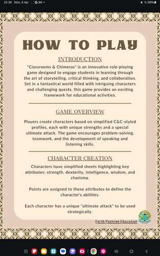 Classrooms & Chimeras | Student's Handbook | Dungeons and Dragons Inspired