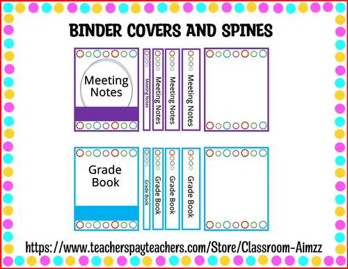 Binder Covers And Spines, Printable Binder Covers And Spines, Editable
