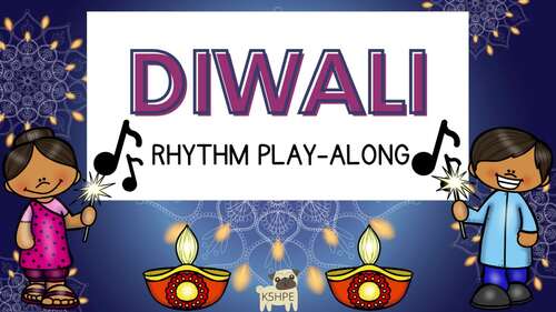 Diwali Rhythm Play Along, Music Flash Cards, Steady Beat Rhythms