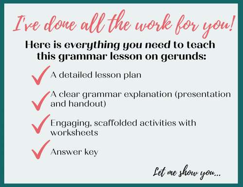 ESL Gerunds English Grammar Lesson for Adults and High School ELL Newcomers