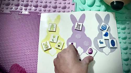 EASTER BUNNY INTERACTIVE COLOR SORT (YELLOW, BLUE, & PURPLE) by ...