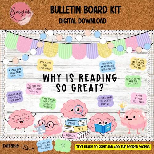 Why Reading is Great Bulletin Board Motivational Quotes, Classroom ...