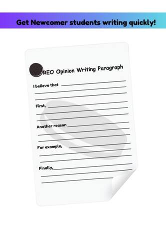 Opinion Writing Activities w/ sentence starters & Scaffold for ESL ...