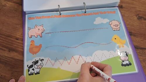 Farm Tracing Activity Preschool Pre-Writing by Preschoolplaytolearn