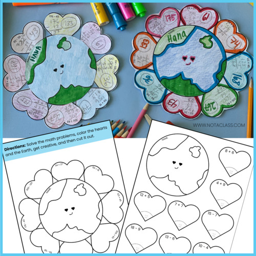 Earth Day Math Activity, Earth Day Math Craft, Earth Day Bulletin Board ...
