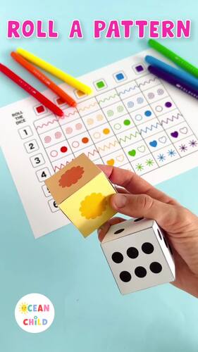 Worksheet Roll A Pattern Spring Activity Fine Motor Skill Printable ...