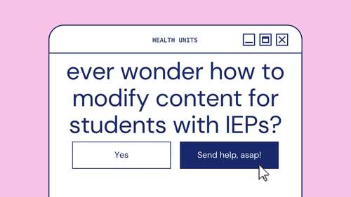 Grade 7 Ontario Health - Healthy Eating adapted for Special Ed and ESL ...