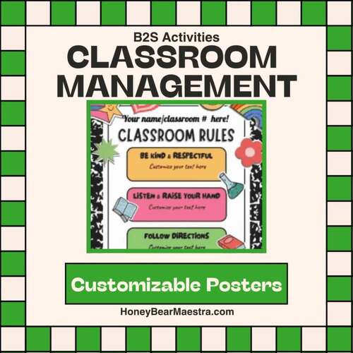 Customizable Classroom Management Posters! by HoneyBearMaestra | TPT