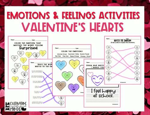 Emotions and Feelings Activities - Hearts - Valentines Day - February