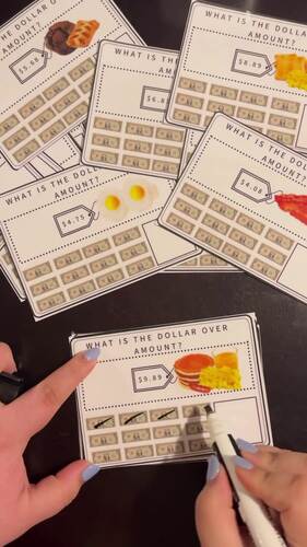 Next Dollar Up Life Skills Math Printable Breakfast Special Edu. Task Cards