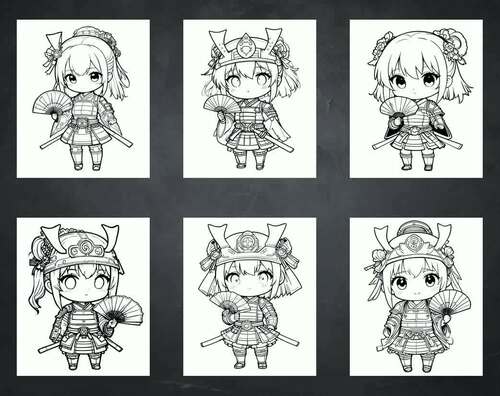 Chibi Samurai Girl: Adorable Warrior Adventures Coloring Book | TPT