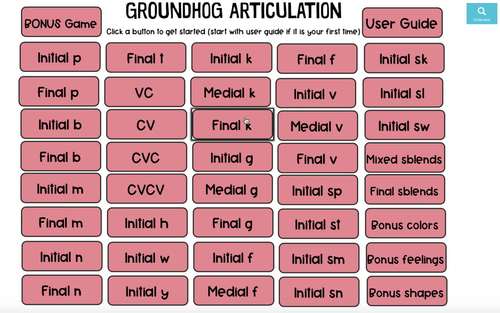 Groundhog Articulation BOOM Cards (Early Sounds)! Digital Speech Therapy