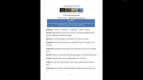 Ocean Animals Reader's Theater Scripts by Rainforest Reading | TPT