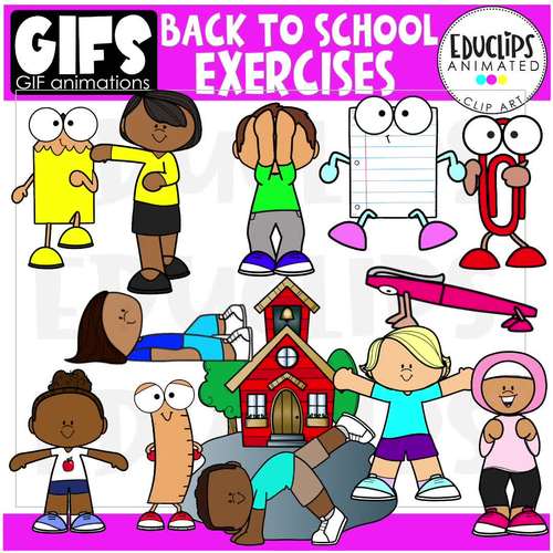 GIFs - BACK TO SCHOOL EXERCISES - Animated Images - {Educlips} | TPT