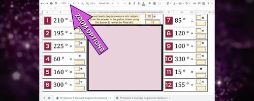 PIXEL ART: Converting Degrees to Radian (Level 1) by Never Give Up on Math