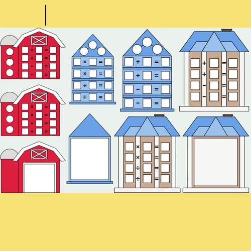 Fact Family Houses (Fact Family Equations) - Clipart by Lesson Launch