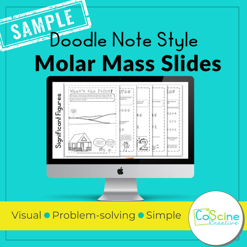 Molar Mass Doodle Note Style Slide Sample by CoScine | TPT